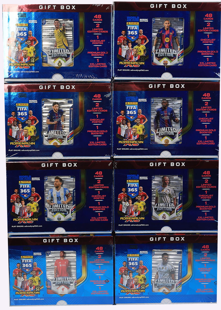 8 x GIFT BOX full set 2026 FIFA Nordic Ronaldo Messi Raphinha Van Dijk ...