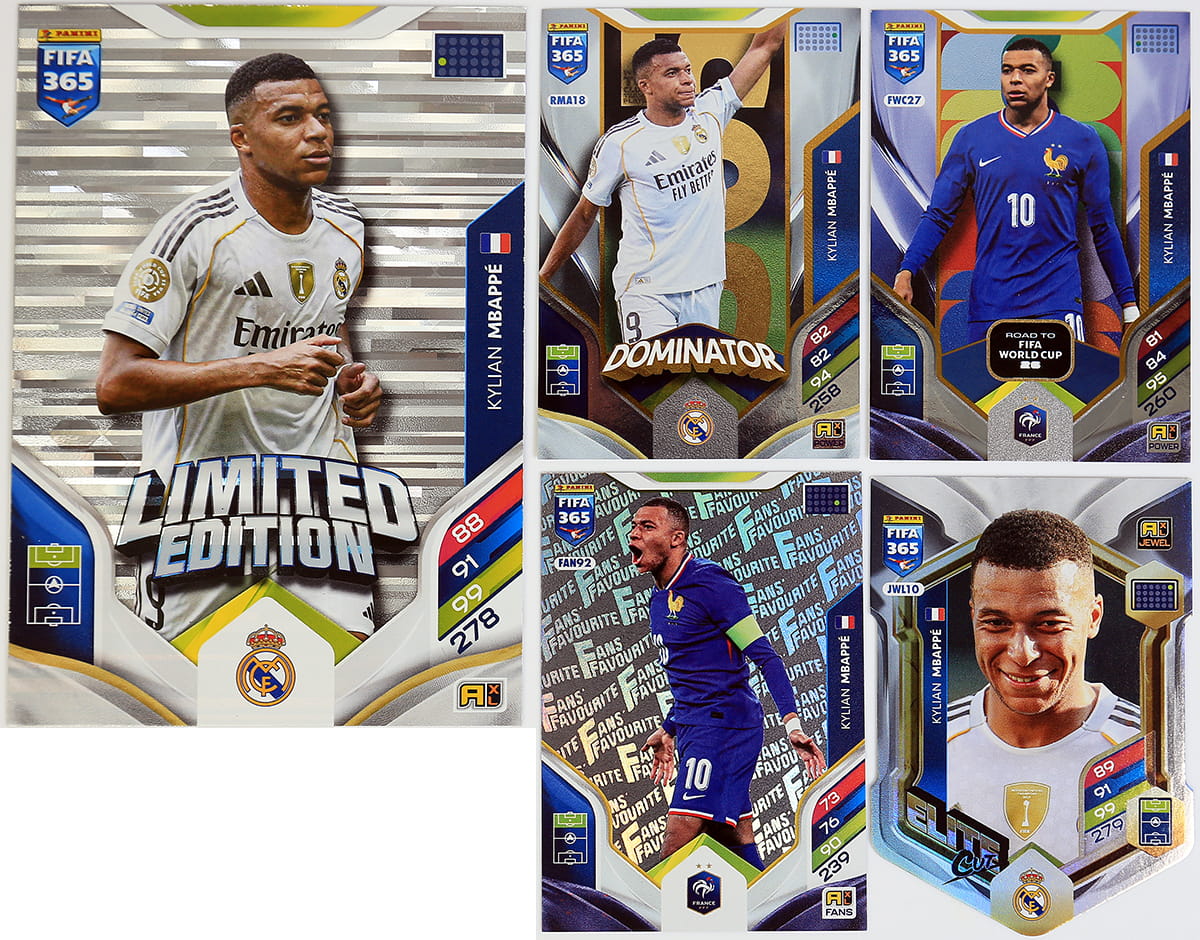 2026 FIFA 365 Mbappe set 5 cards XXL Limited Fans Road Jewel Power ...
